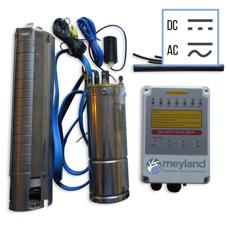 Full Solar borehole pump Kit with Panels - SP145